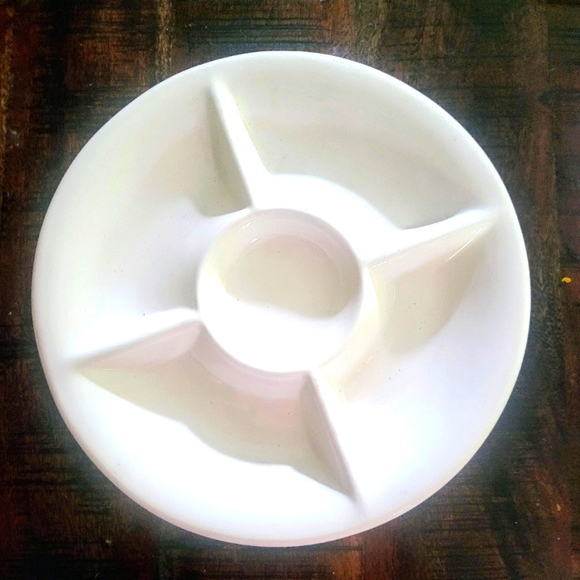 Cos-Met | Dining | Vintage White Italian Ceramic Divided Plate Crudite ...